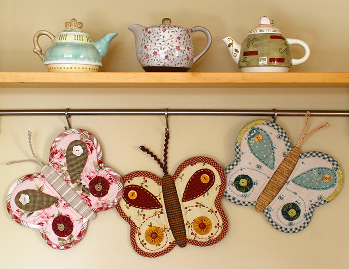 Butterfly Potholder PDF Pattern 5 | Etsy