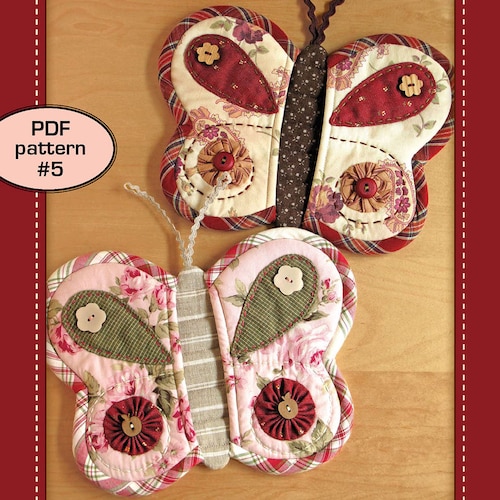 Butterfly Potholder PDF Pattern 5 - Etsy