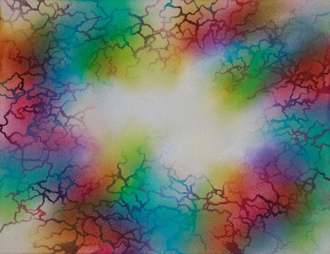 Original Abstract Acrylic Painting, Interference Colors, "threshold ...