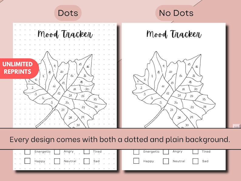 Fall Leaf Mood Tracker - Printable Mood Journal Page - Wellness Journal ...