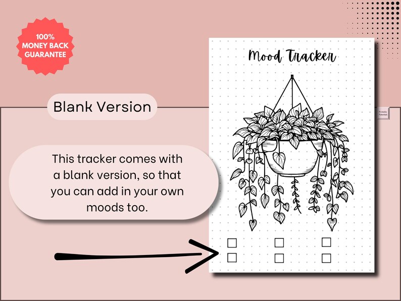 Hanging Plant Mood Tracker - Printable Mood Journal Page - Wellness ...