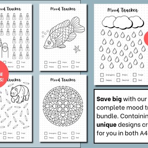 Mood Tracker Bundle - BUJO Bullet Journal Pages - Therapy Worksheets ...