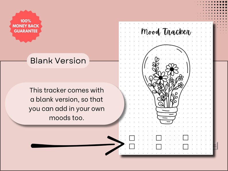 Lightbulb Flower Mood Tracker - Printable Mood Journal Page - Wellness ...