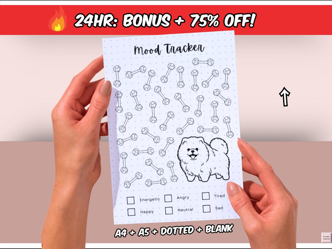 Dog Pet Mood Tracker - Printable Mood Journal Page - Wellness Journal ...