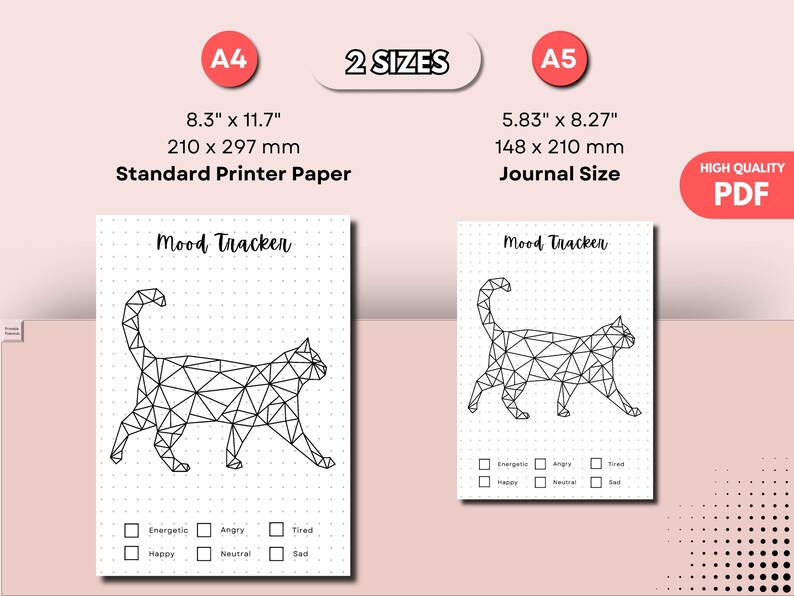 Cat Mood Tracker - Printable Mood Journal Page - Wellness Journal ...