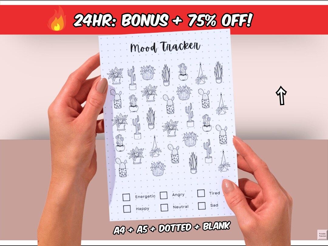 House Plants Mood Tracker - Printable Mood Journal Page - Wellness ...