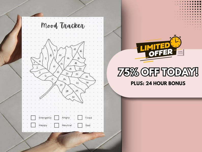 Fall Leaf Mood Tracker - Printable Mood Journal Page - Wellness Journal ...