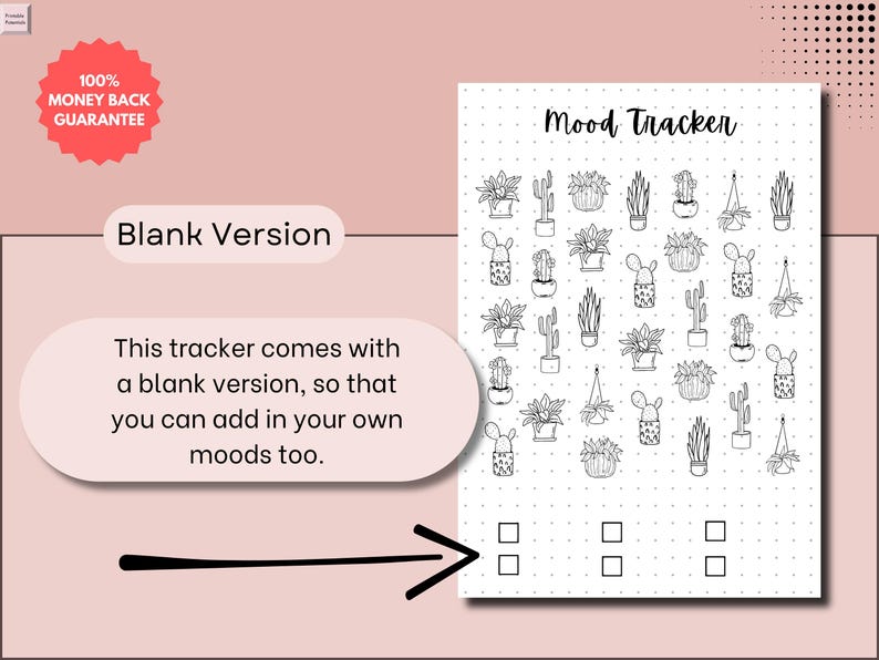 House Plants Mood Tracker - Printable Mood Journal Page - Wellness ...