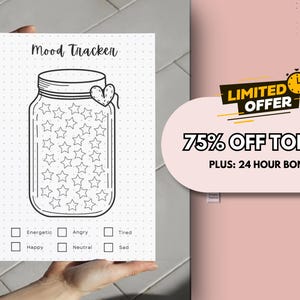Jar of Stars Mood Tracker - Printable Mood Journal Page - Wellness ...