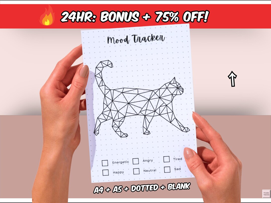 Cat Mood Tracker - Printable Mood Journal Page - Wellness Journal ...