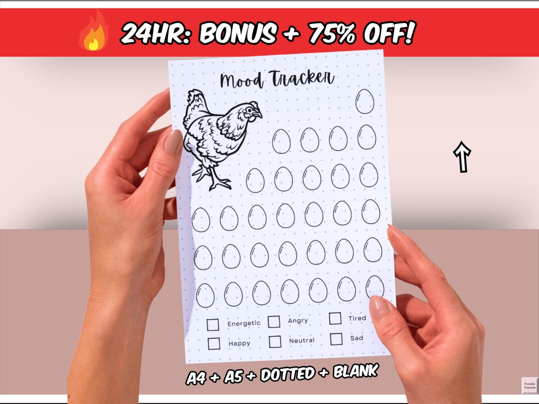 Chicken & Egg Mood Tracker - Printable Mood Journal Page - Wellness ...