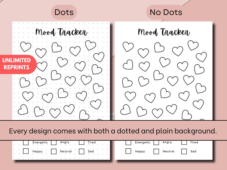 Love Heart Mood Tracker - Printable Mood Journal Page - Wellness ...