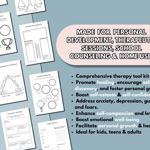 Personal Development Art Therapy Worksheets for School Counselor Social ...