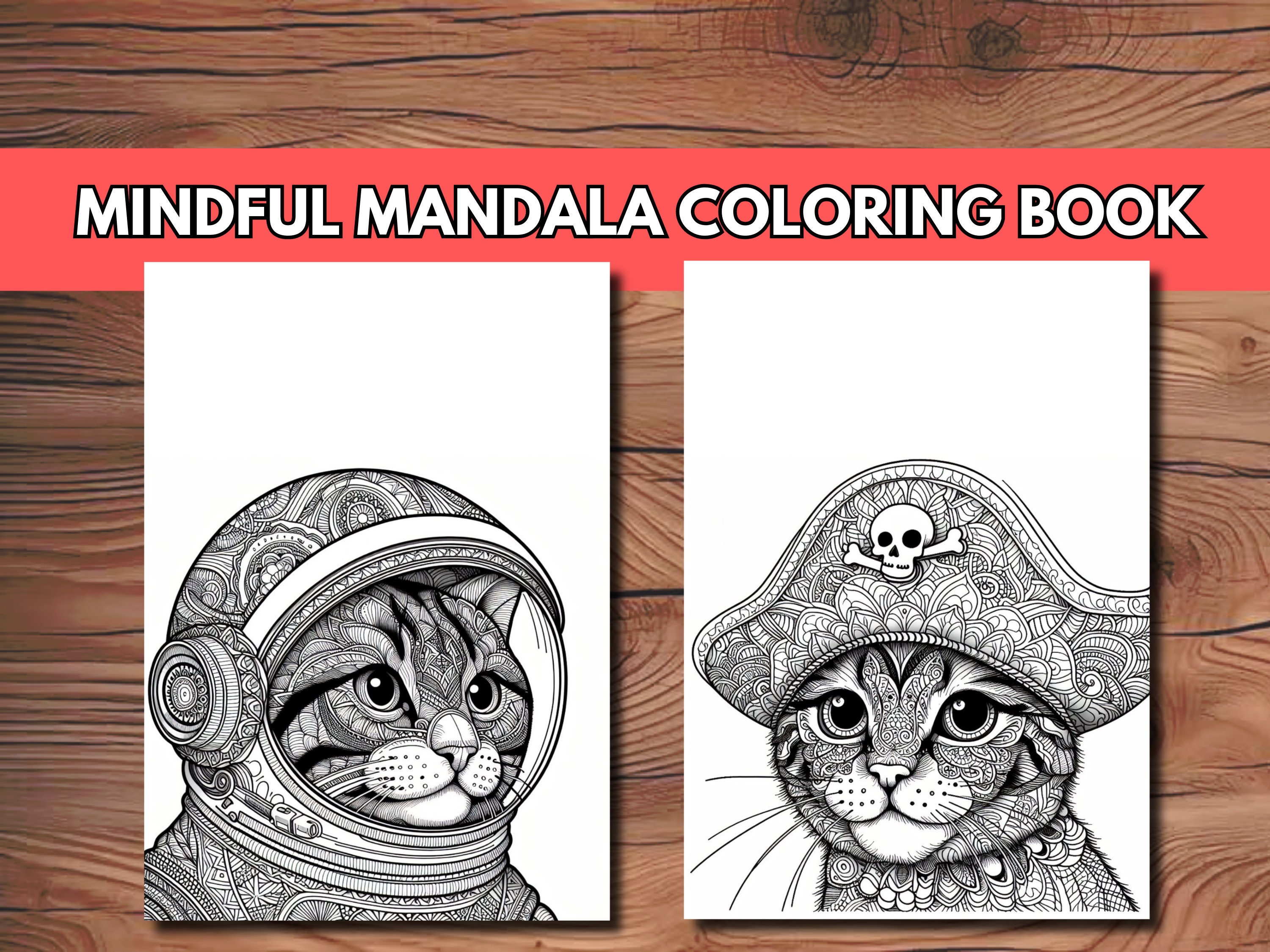 CATS IN HATS Printable Coloring Pages, Adult Coloring Book, Mindful ...