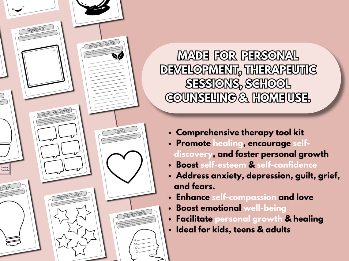 Art Therapy Worksheet for Occupational Therapy Journal Prompts Therapy ...