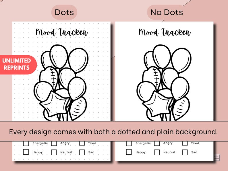 Balloons Mood Tracker - Printable Mood Journal Page - Wellness Journal ...