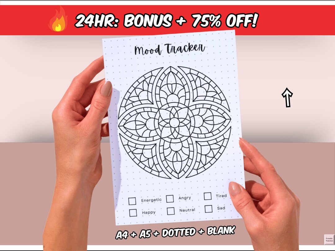 Stain Glass Mood Tracker - Printable Mood Journal Page - Wellness ...