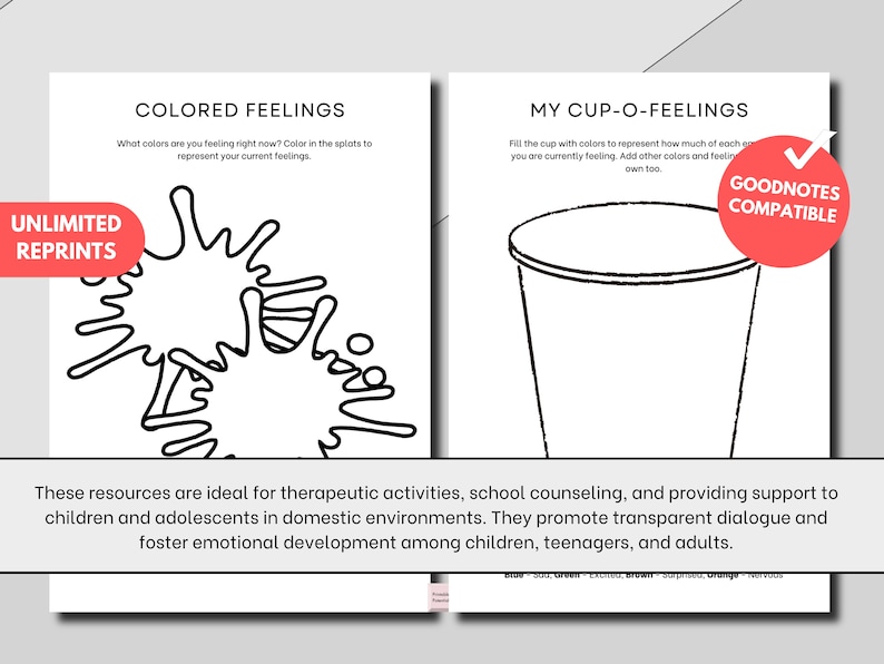 Printable Art Therapy Worksheets for School Psychologist Counselor ...