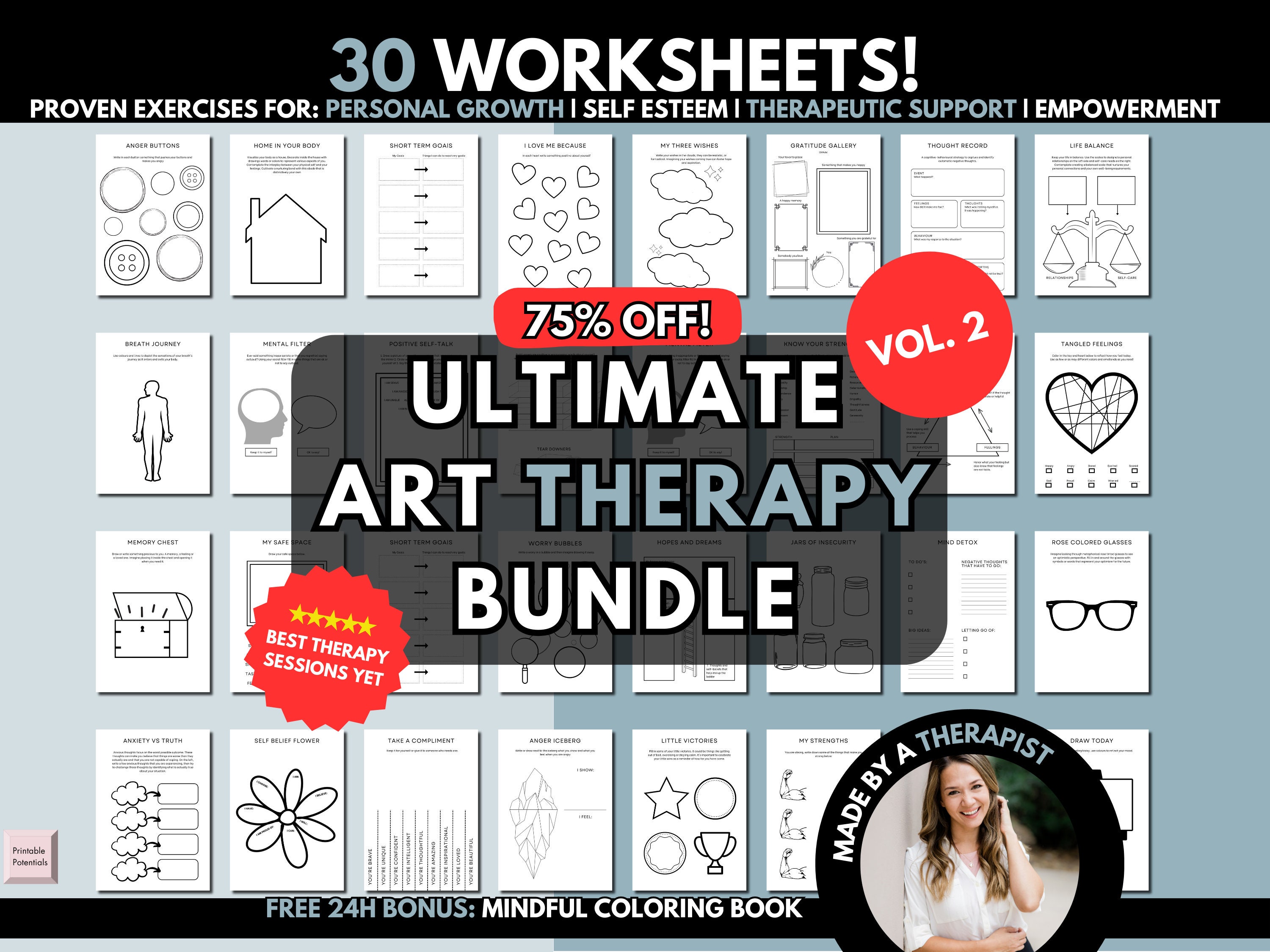 Personal Development Art Therapy Worksheets for School Counselor Social ...