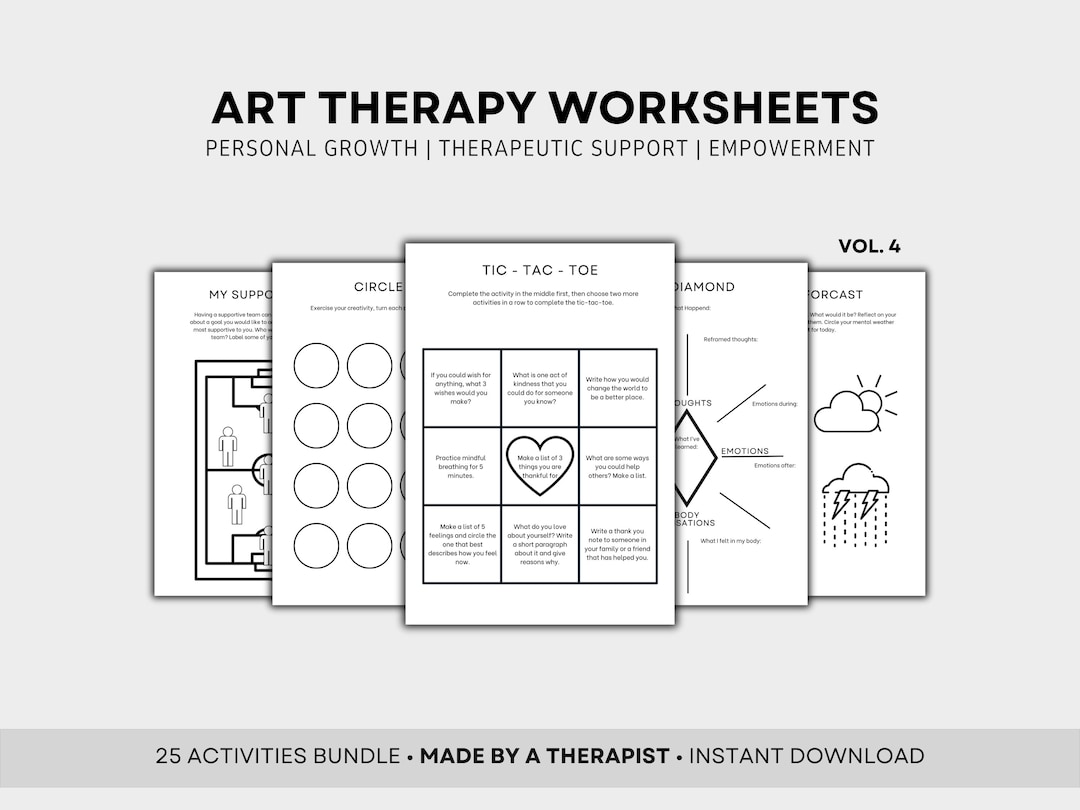 Printable Art Therapy Worksheets for School Psychologist Counselor ...