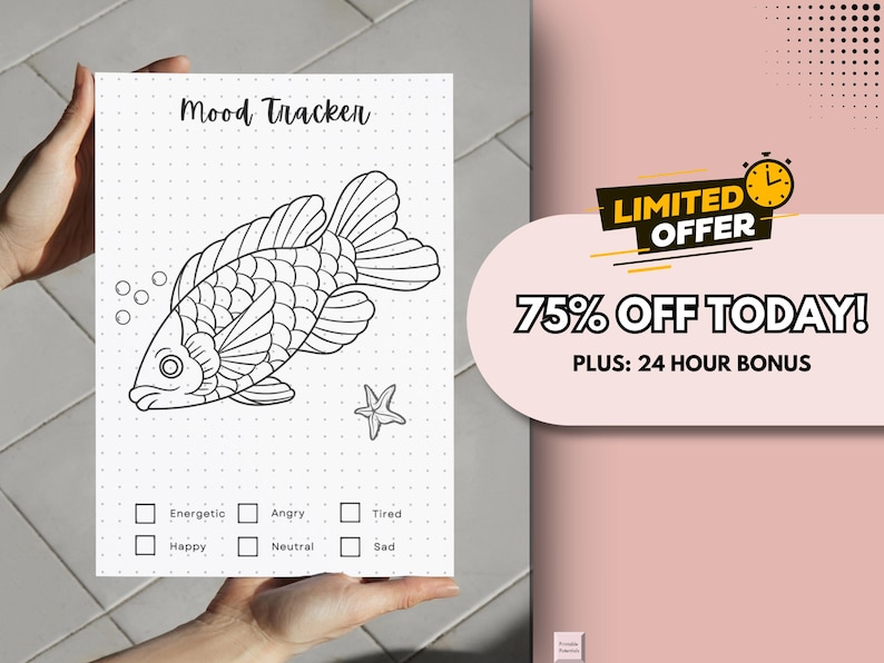 Fish Mood Tracker - Printable Mood Journal Page - Wellness Journal ...