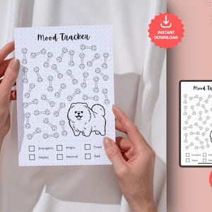 Dog Pet Mood Tracker - Printable Mood Journal Page - Wellness Journal ...