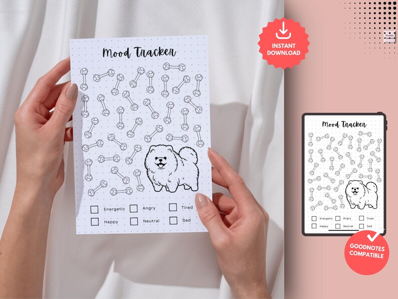 Dog Pet Mood Tracker - Printable Mood Journal Page - Wellness Journal ...