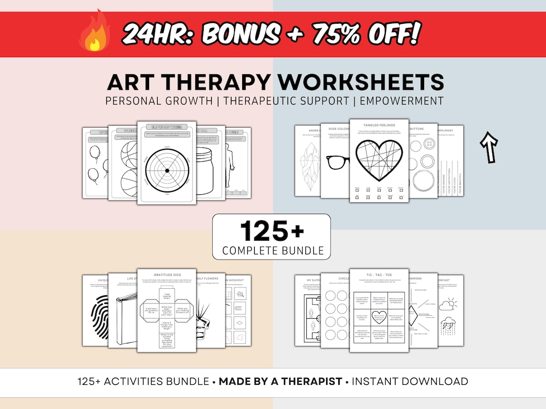 Art Therapy Worksheet for Mental Health School Counselor Psychologist ...