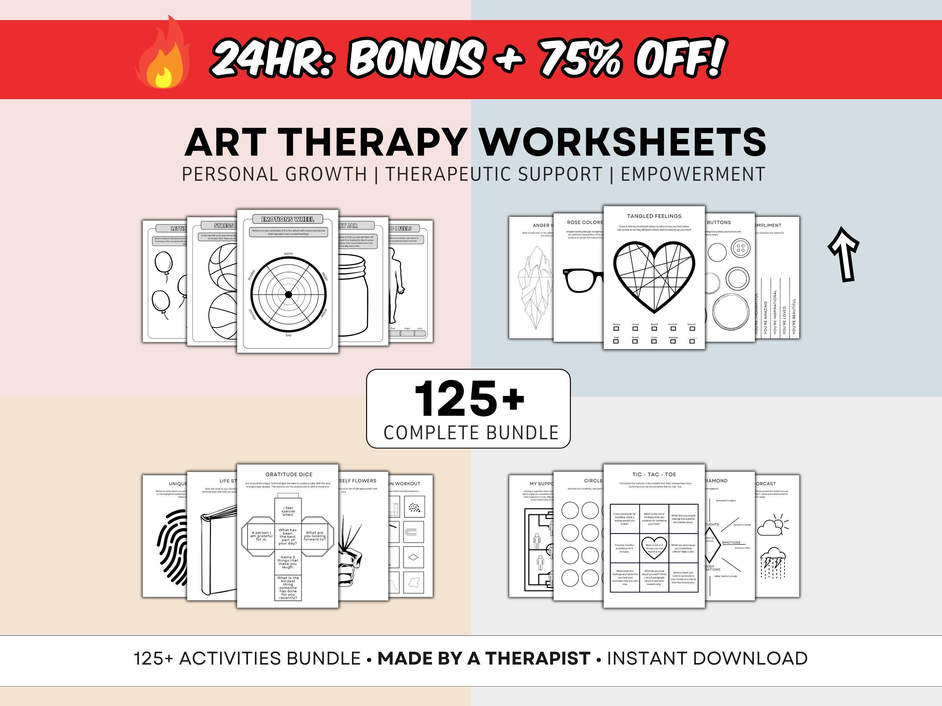 Art Therapy Worksheet for Mental Health School Counselor Psychologist ...