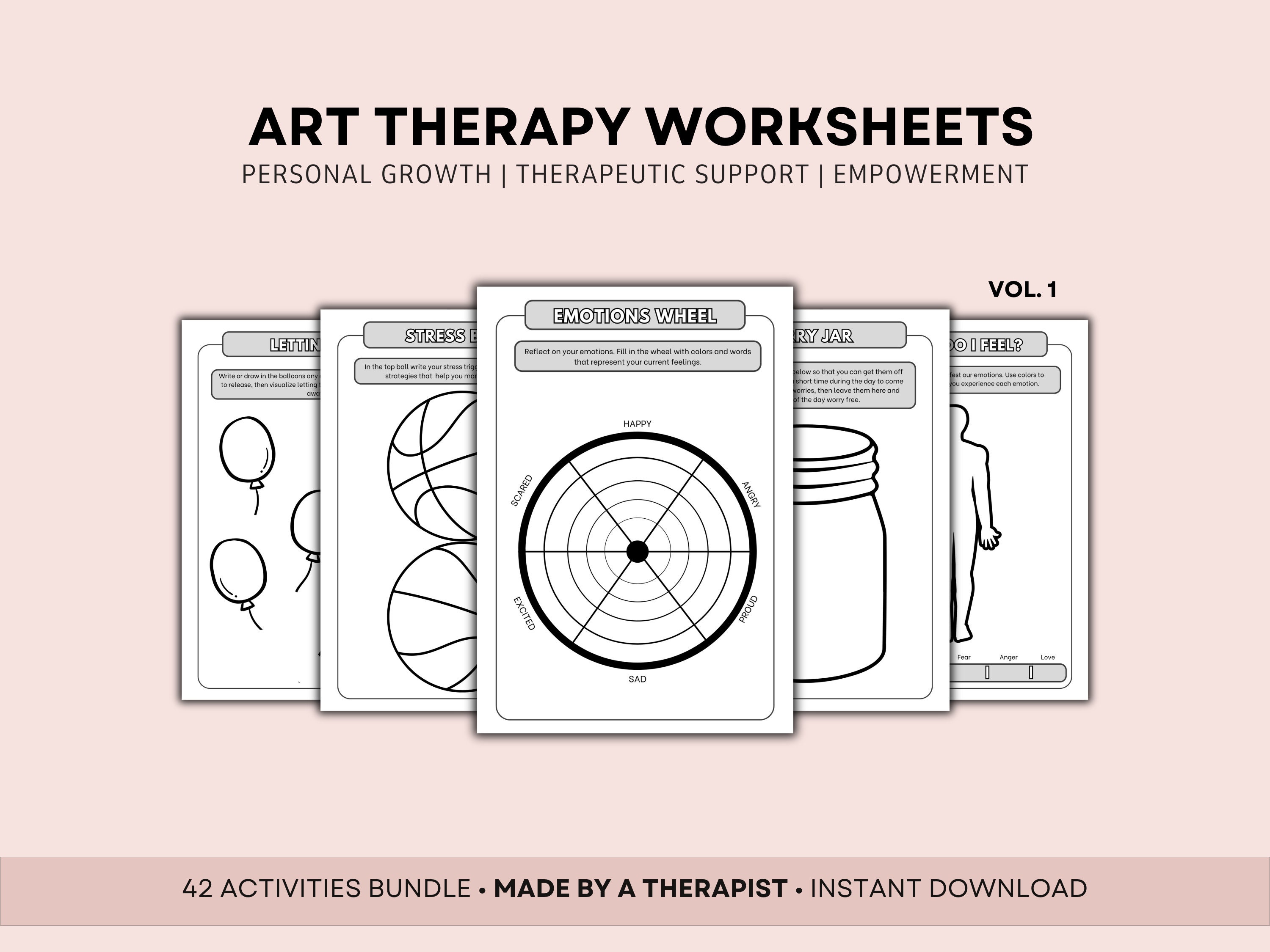 Art Therapy Worksheet for Occupational Therapy Journal Prompts Therapy ...