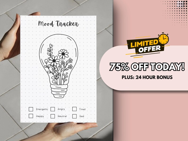 Lightbulb Flower Mood Tracker - Printable Mood Journal Page - Wellness ...