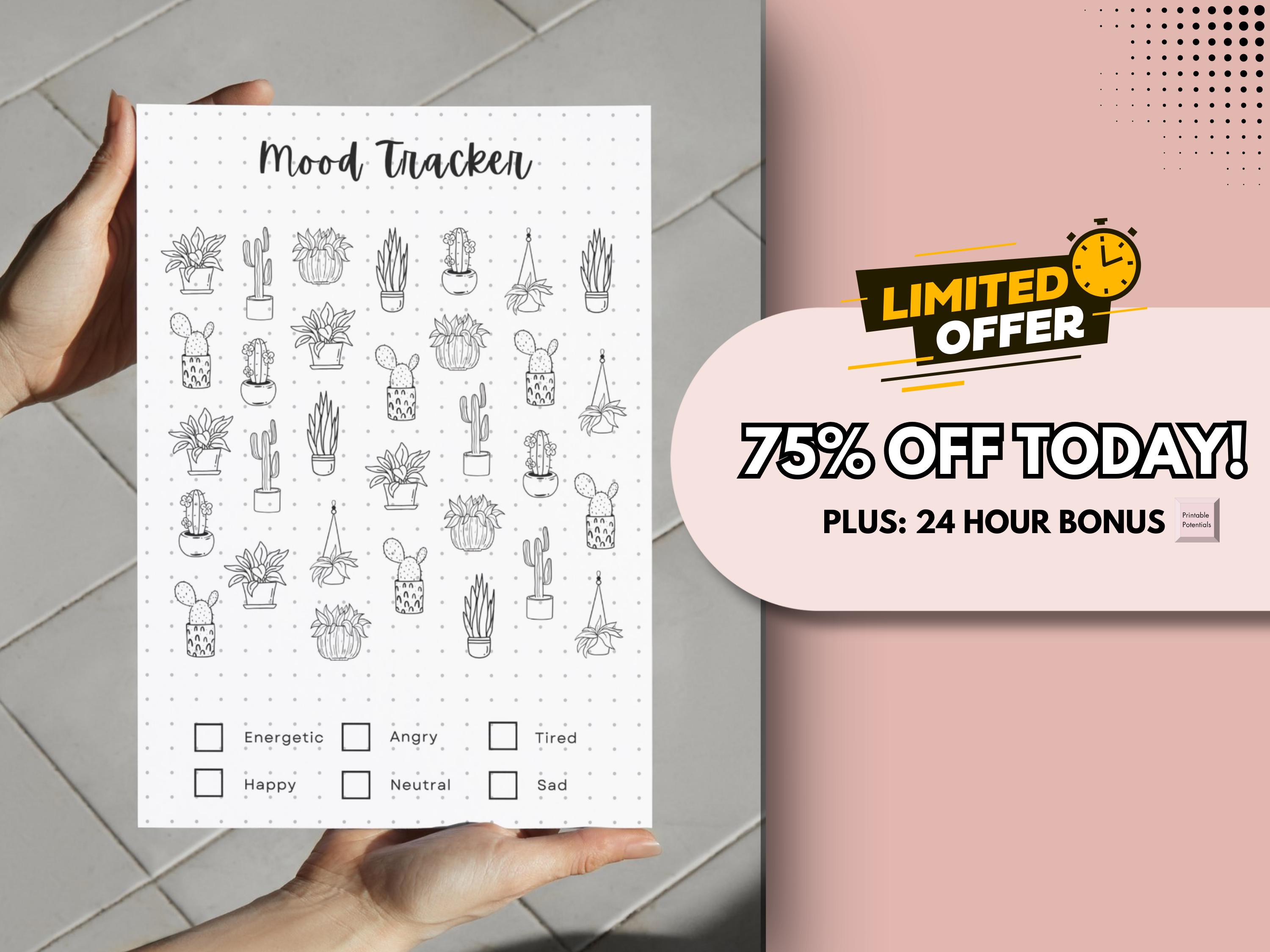 House Plants Mood Tracker - Printable Mood Journal Page - Wellness ...
