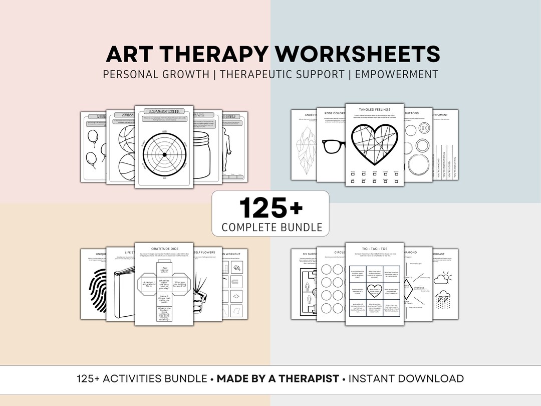 Art Therapy Worksheet for Mental Health School Counselor Psychologist ...