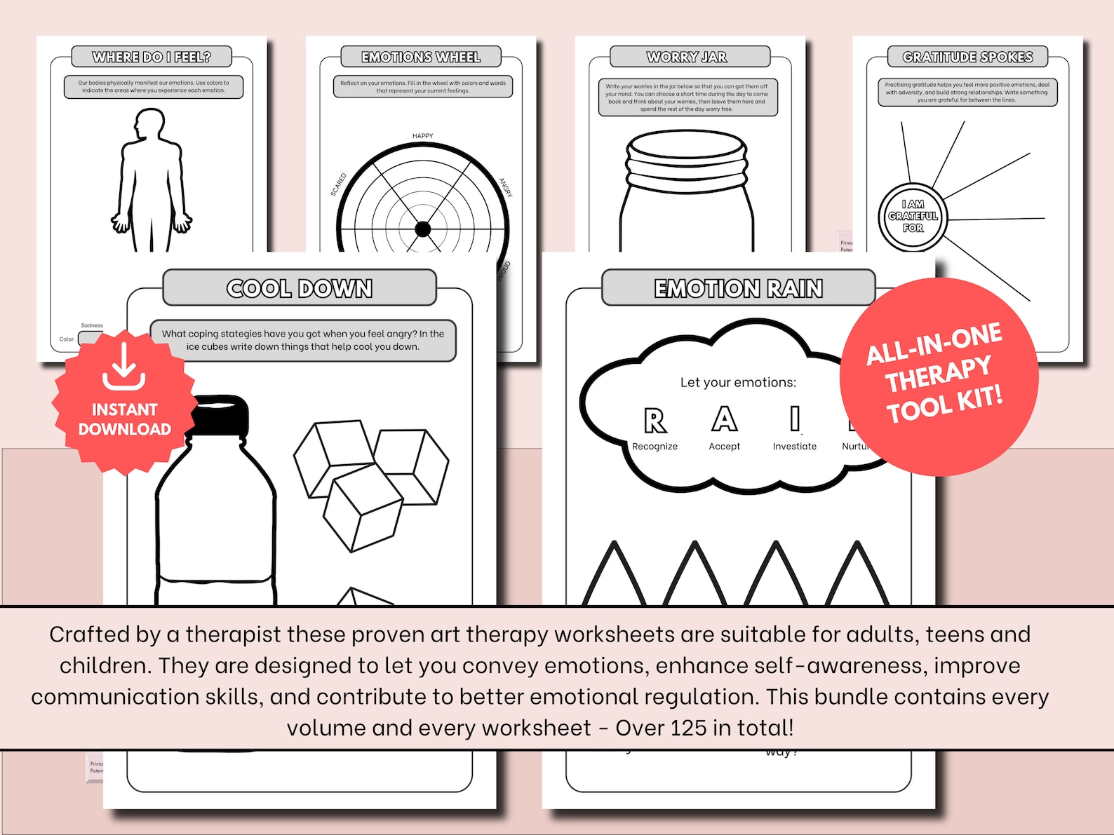 Art Therapy Worksheet for Mental Health School Counselor Psychologist ...