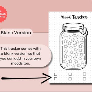 Jar of Stars Mood Tracker - Printable Mood Journal Page - Wellness ...