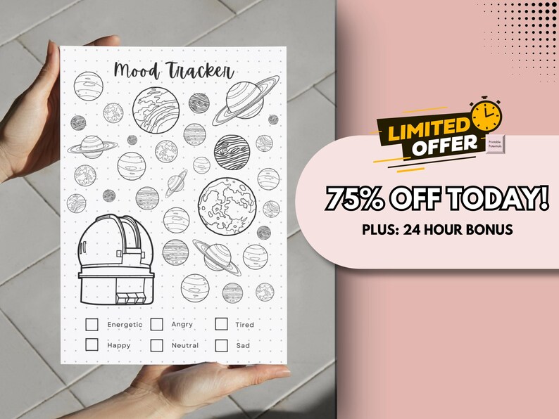 Space Planets Mood Tracker - Printable Mood Journal Page - Wellness ...