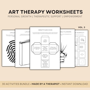 Mental Health Art Therapy Worksheets for Social Worker Life Coach ...