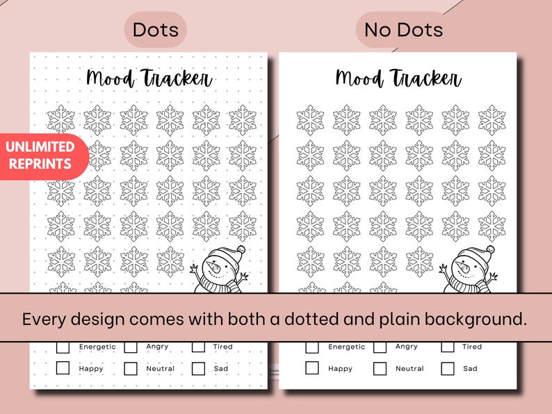 Snowman Mood Tracker - Printable Mood Journal Page - Wellness Journal ...