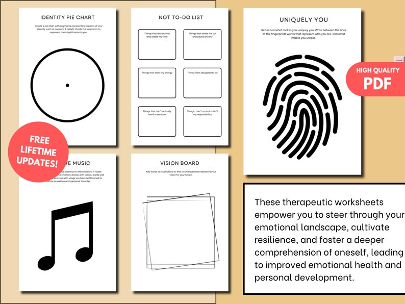 Mental Health Art Therapy Worksheets for Social Worker Life Coach ...