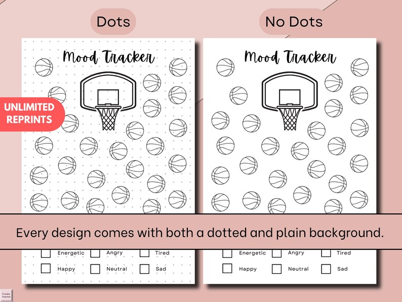 Basketball Mood Tracker - Printable Mood Journal Page - Wellness ...