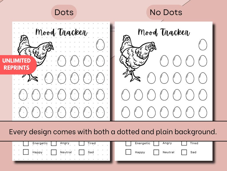 Chicken & Egg Mood Tracker - Printable Mood Journal Page - Wellness ...
