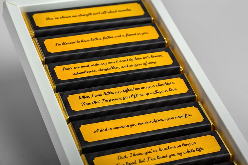 DAD CHOCOLATE GIFT 7 Milk Chocolate Bar Gift for Dad, Best Dad Gift ...