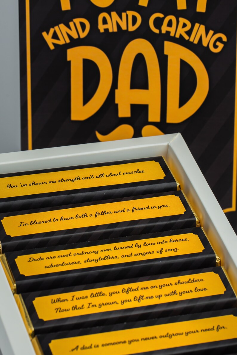 DAD CHOCOLATE GIFT 7 Milk Chocolate Bar Gift for Dad, Best Dad Gift ...