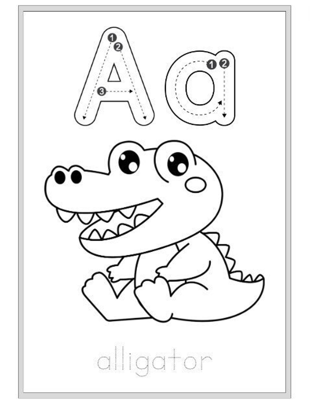 Animal Alphabet Tracing and Coloring E-BOOK - Etsy