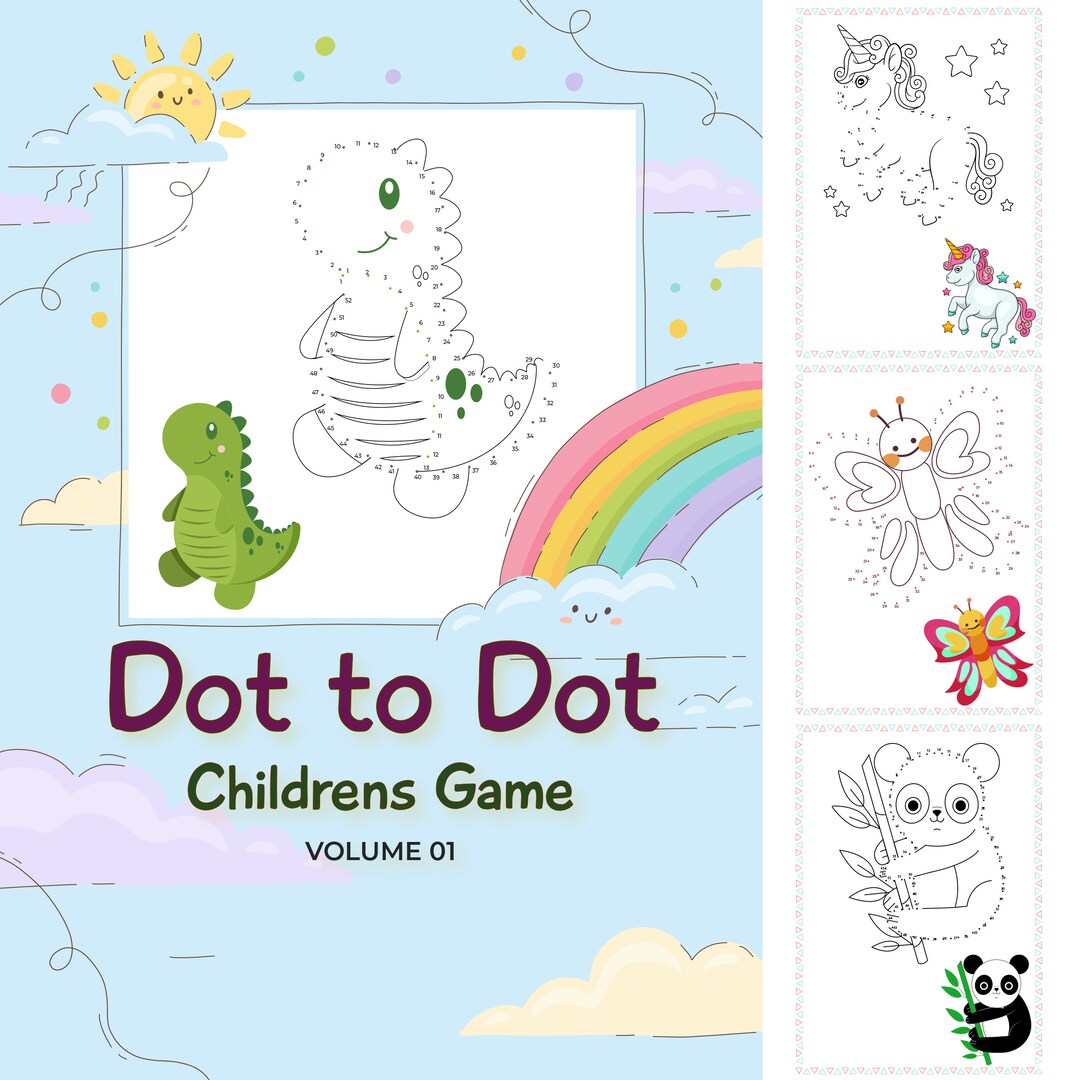 Dot to Dot Activity for Kids (vol 1) - Etsy
