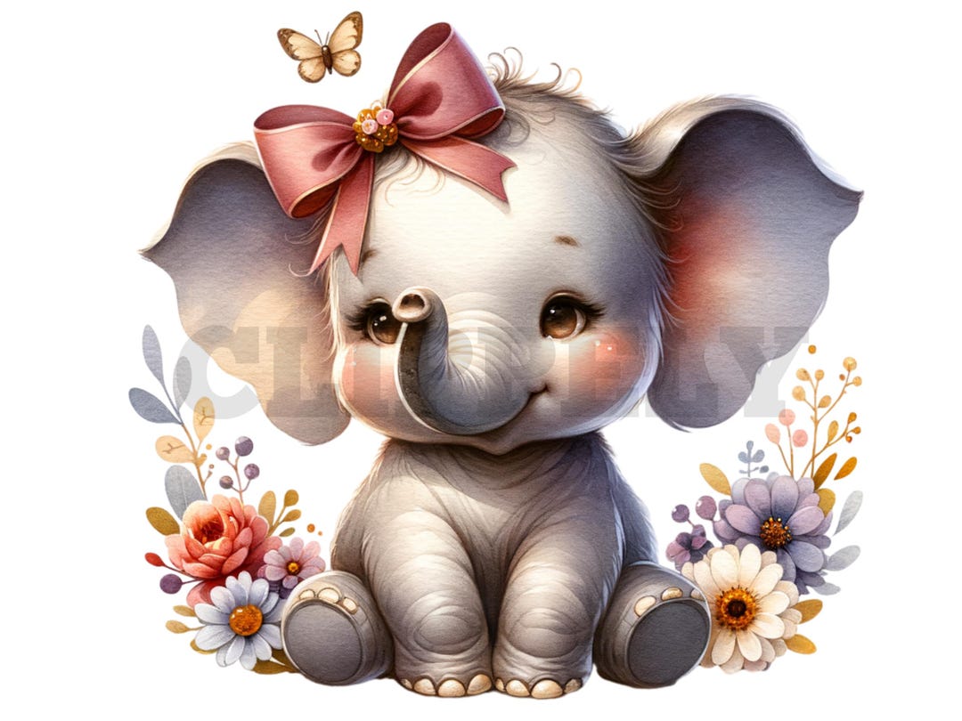 5 Olifant PNG, Clipart Olifant Illustratie, Safari Dieren Kinderkamer ...
