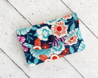 Card Pouch, Mini Snap Wallet, Small Card Wallet, Womens Fabric Wallet ...