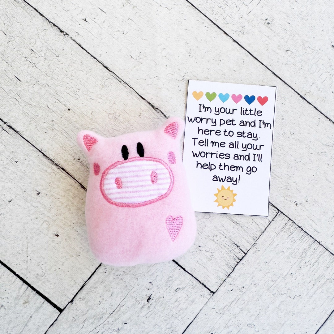 Worry Buddy, Emotional Support, Desk Friend, Fidget Pet Pig Stuffed ...