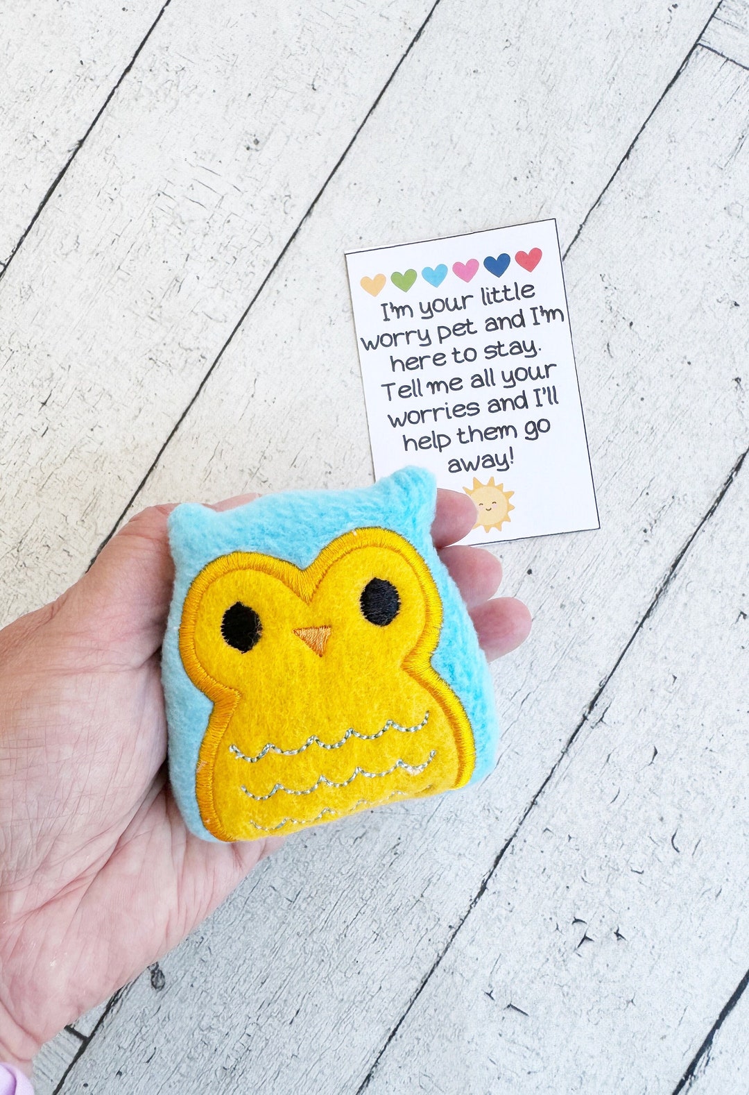 Small Owl Stuffie, Worry Buddy, Desk Friend, Pocket Pal, Anxiety Gift ...