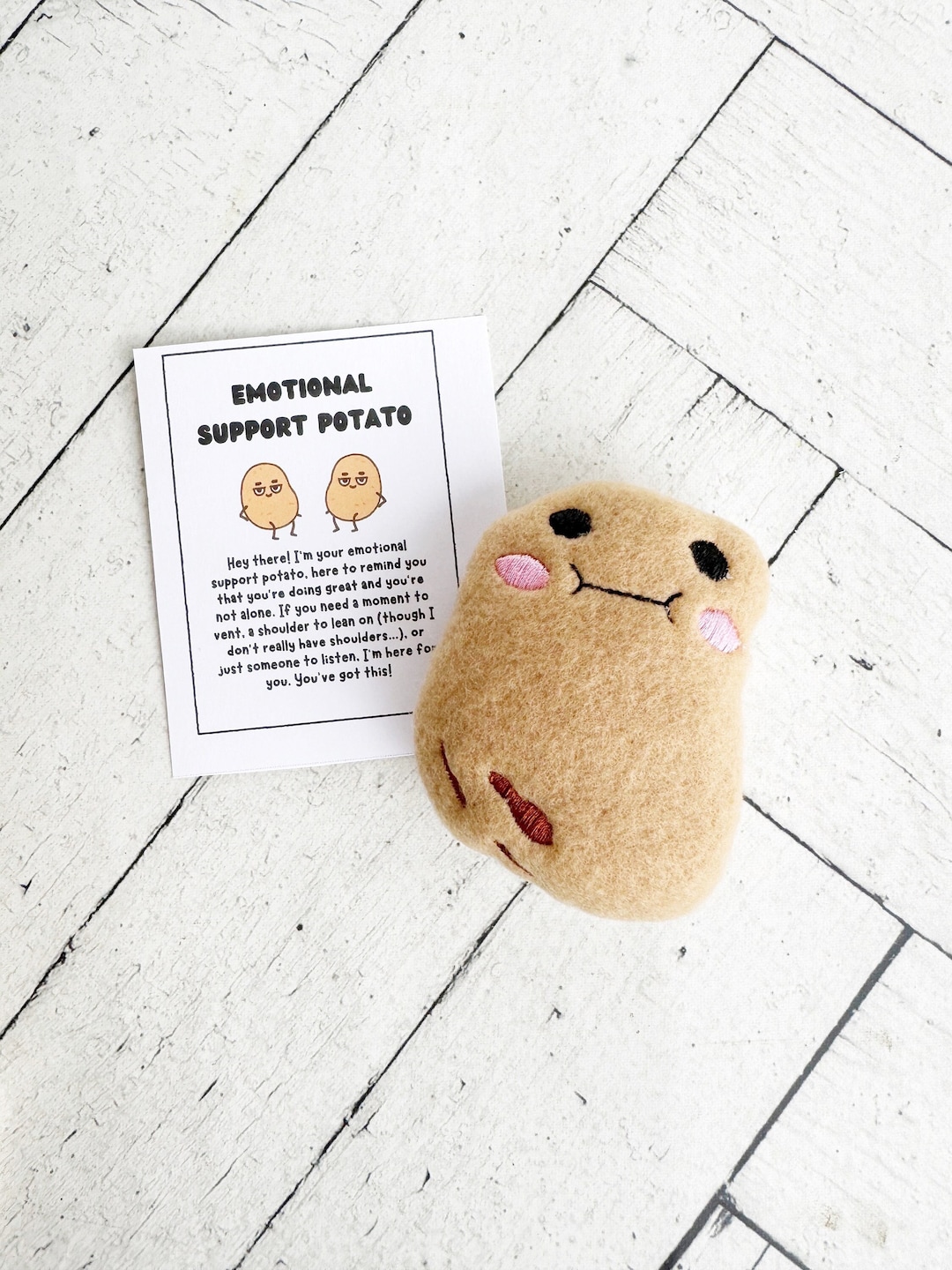Positive Potato Plushie: Pocket-sized Emotional Support Bean Bag Toy - Etsy